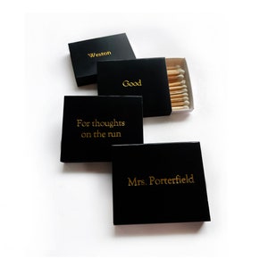 Custom Text Square Matchboxes. Name Initials Date Monogram Wedding ...