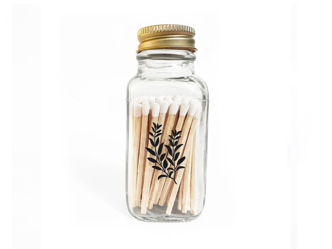Sage 2" White Match Jar. Botanical Match Holder. Gardening Matches ...
