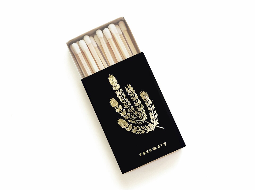 Rosemary Botanical Foil Stamped Matchbox. Embossed Herb Print Matches ...