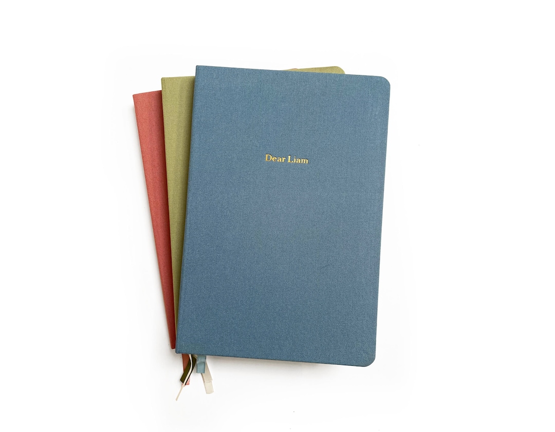 Custom Linen Notebooks. Customized Foil Embossed Text A5 Personalized ...