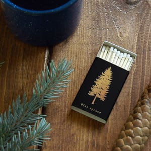 Blue Spruce Tree Matchbox. Camping Matches. Adventure Gift. Pine ...