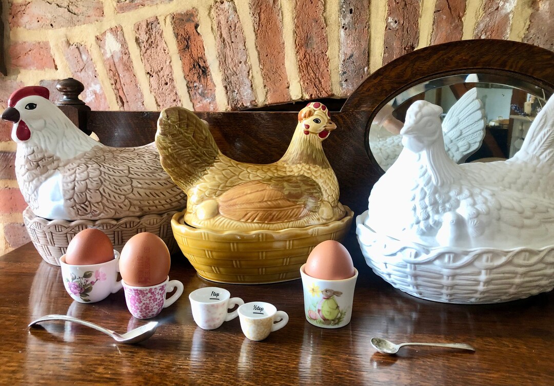 Flock of Vintage Preloved Ceramic Hen Egg Stores by English Potteries ...