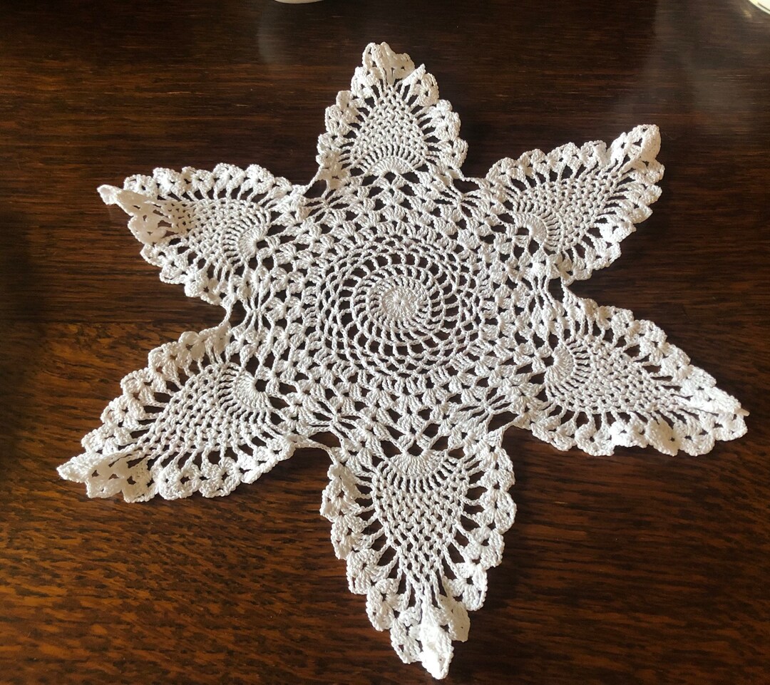 Vintage Star-shaped Hand-crocheted Doily - Etsy