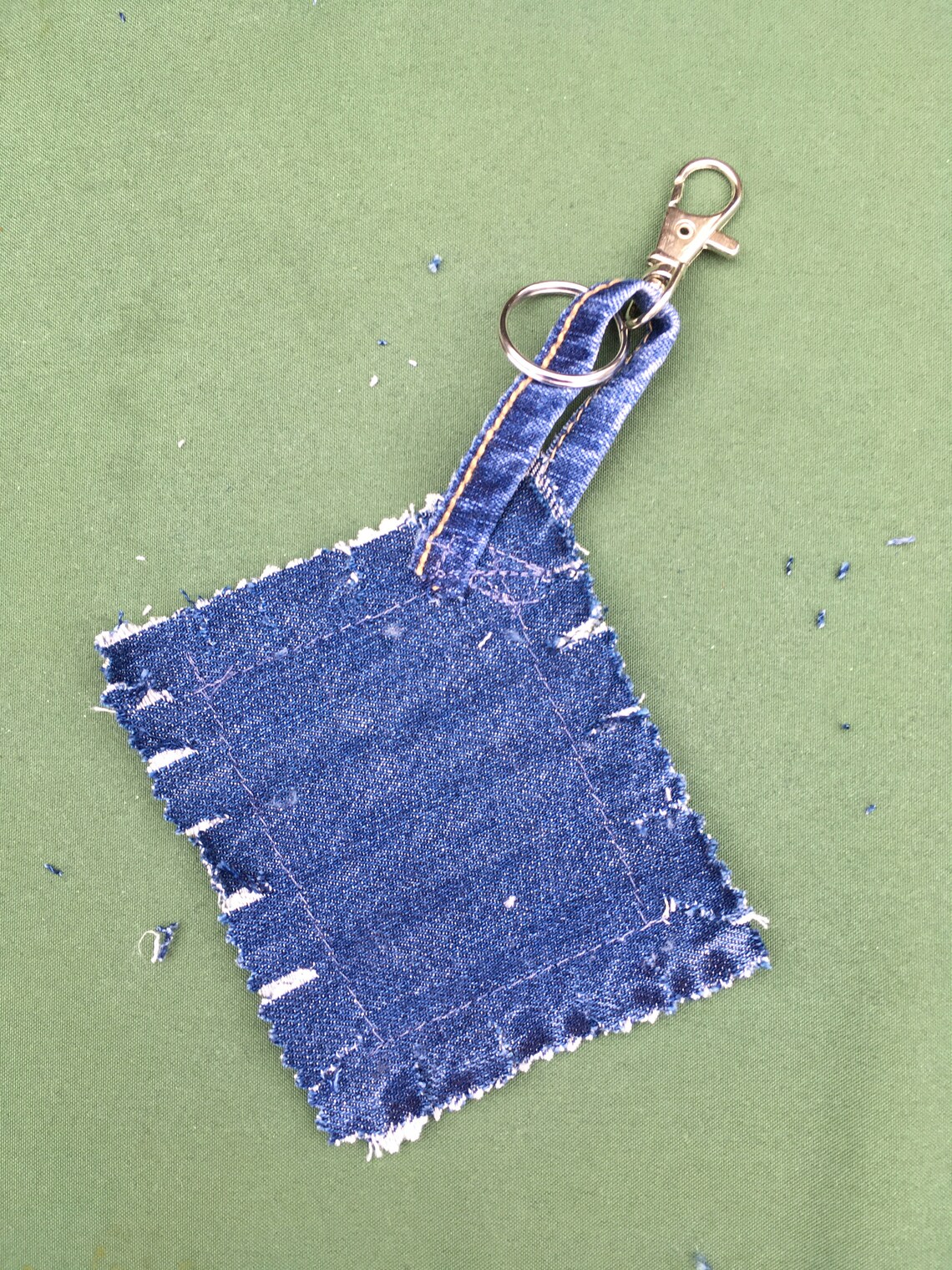 Denim Keychain - "recycle" - Etsy