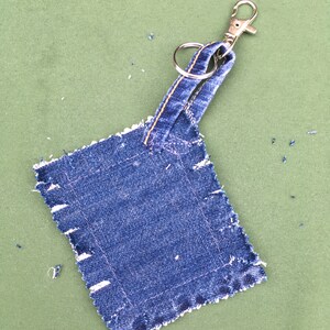 Denim Keychain - "recycle" - Etsy