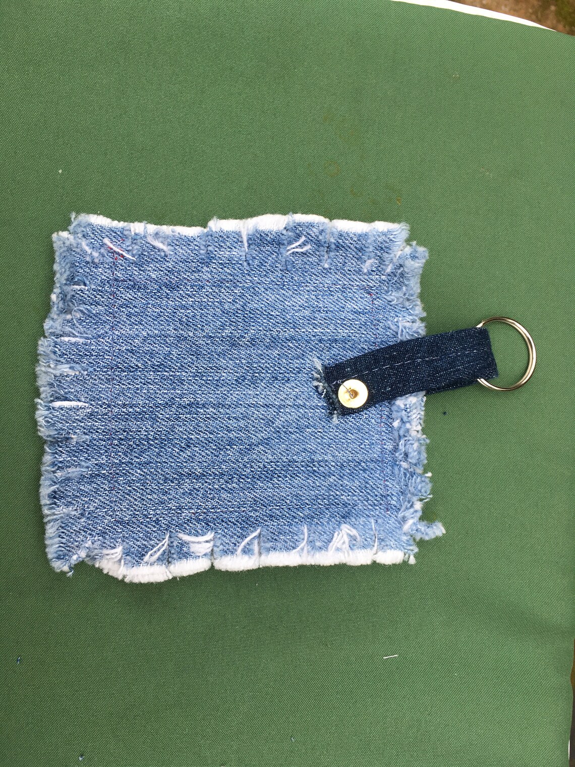 Denim Keychains With Initial - Etsy