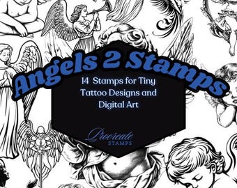 14 Angel Collection 2 | Procreate Tattoo Brush Stamps - Instant ...