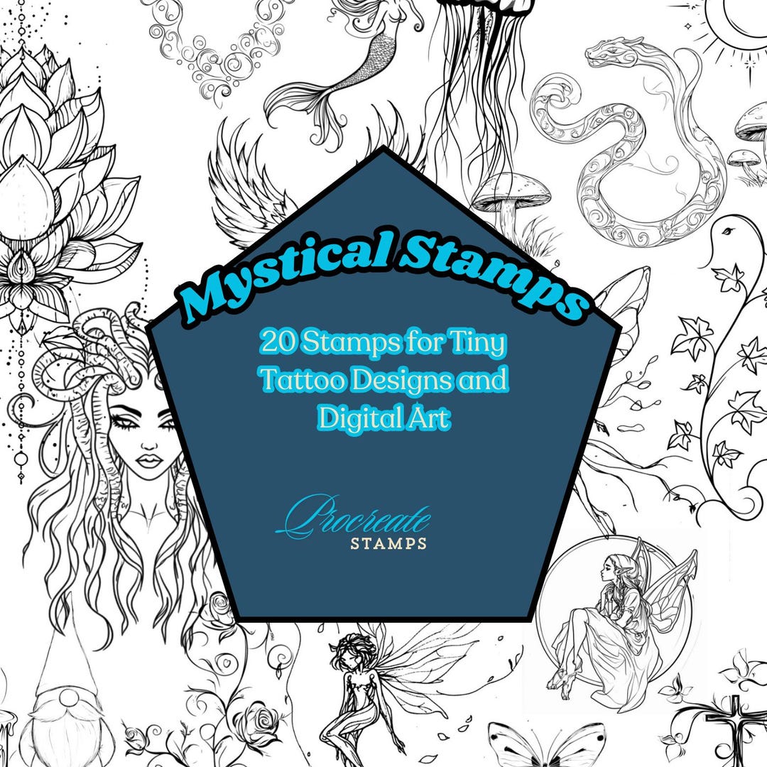 Magical Wands Procreate Stamp Set 21 Tiny Tattoo Stamps for Digital Art ...