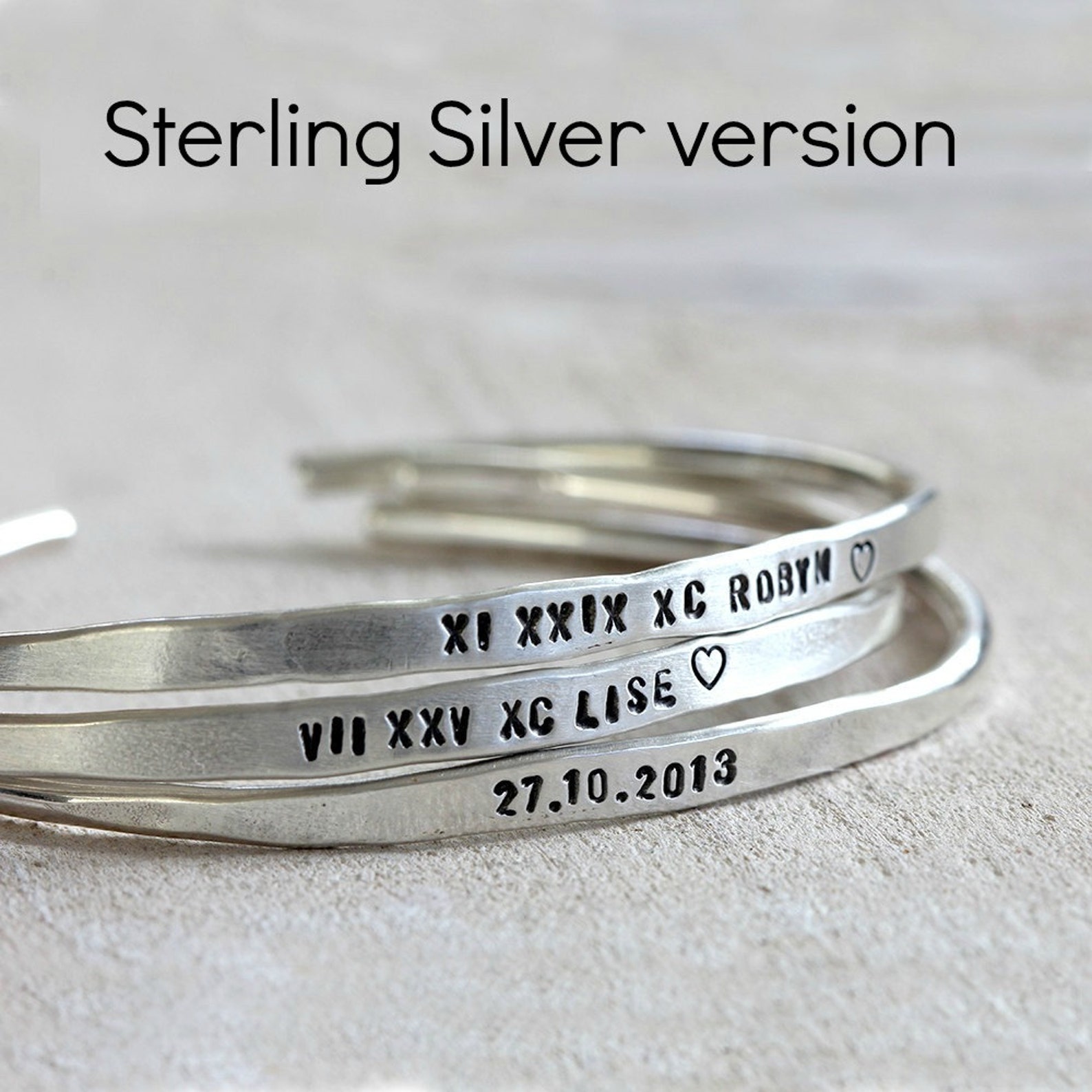 Personalized Brass Cuffs or Sterling Silver Cuffs Hand Stamped - Etsy