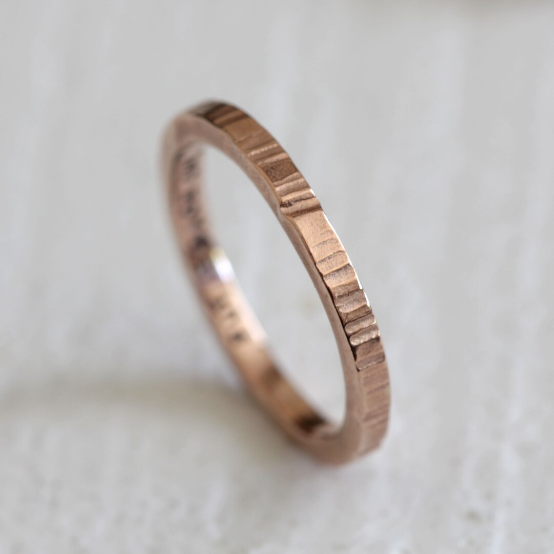 14k Rose Gold Tree Bark Ring: Eco-friendly Recycled Gold - Etsy