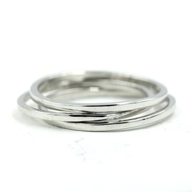 Hammered Platinum Stacking Rings - Etsy