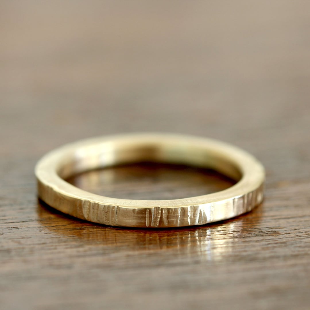 14k Gold Tree Bark Wedding Ring - Etsy