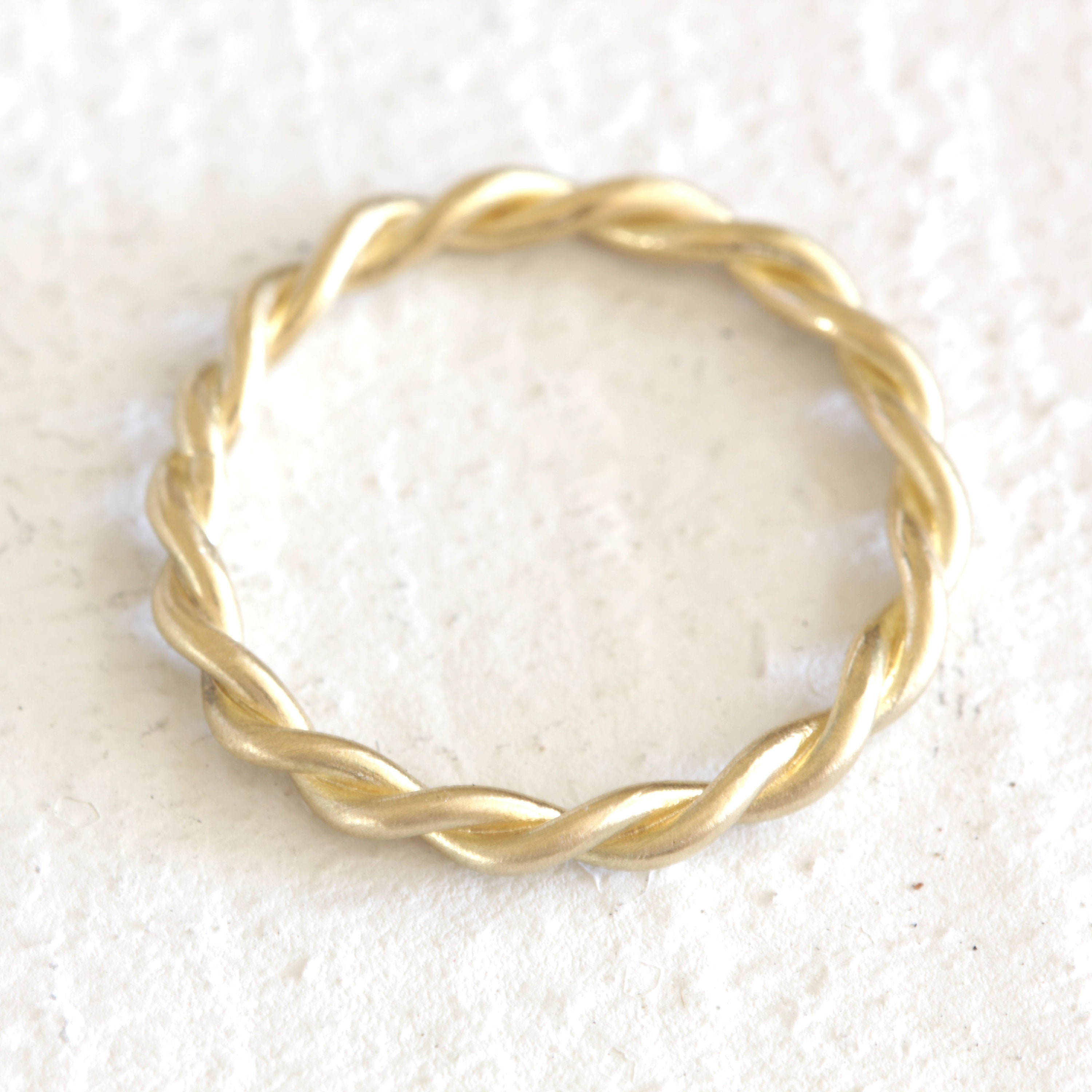 Solid Gold 18k Twist Wire Rope Ring | Etsy