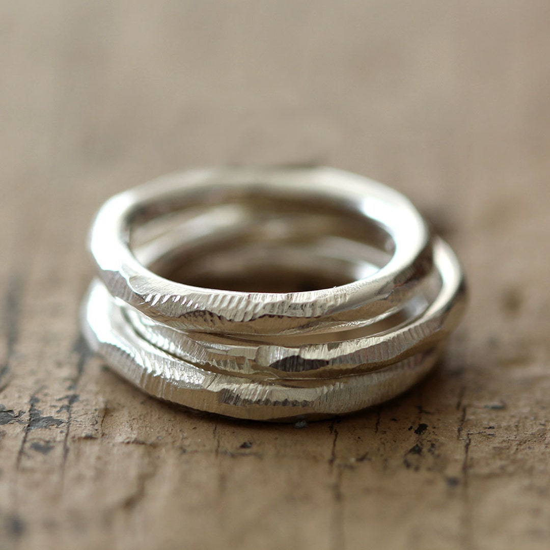 Distressed Stacking Rings - Etsy