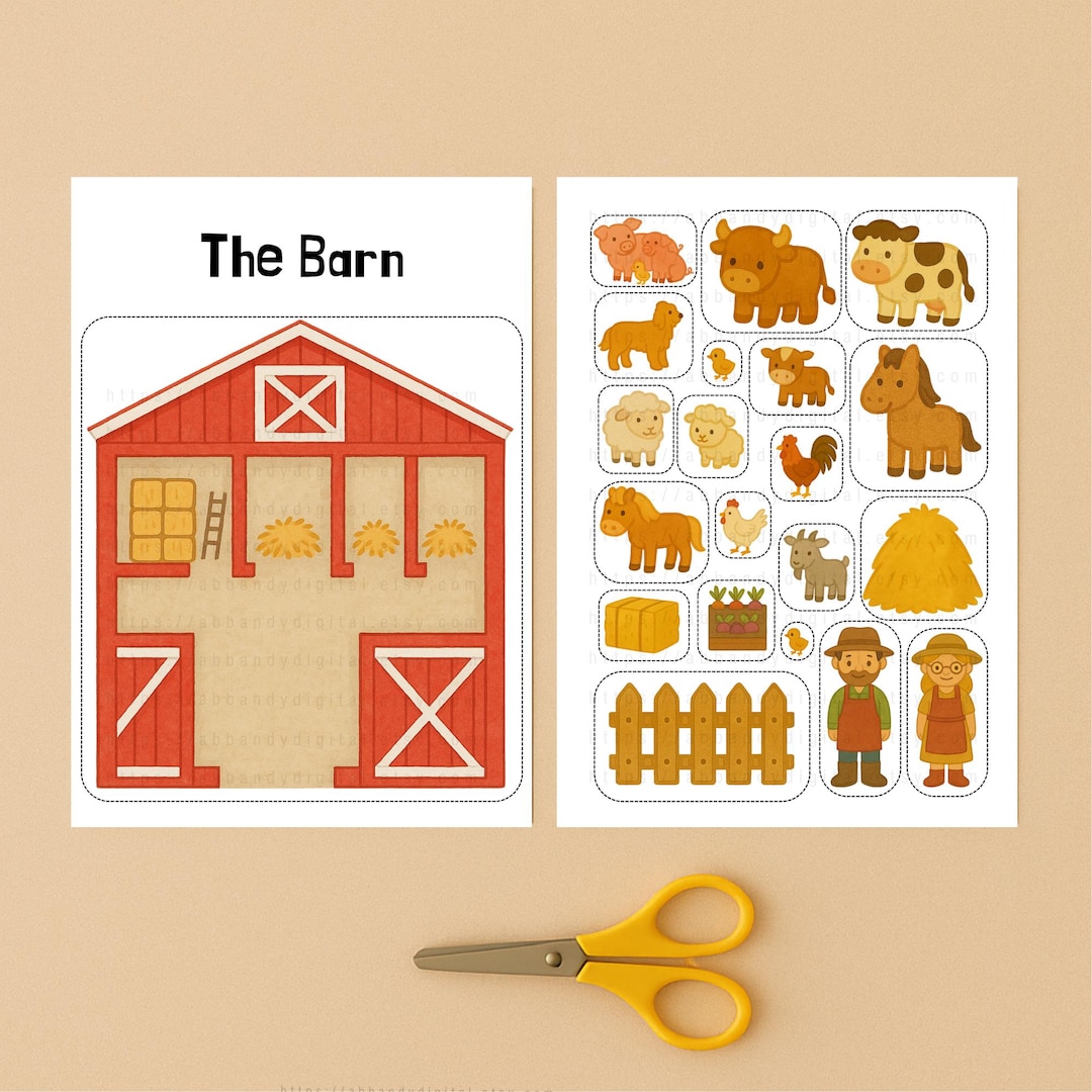 Printable Barn Craft Activity for Kids: Homeschool Farm Play (PDF ...