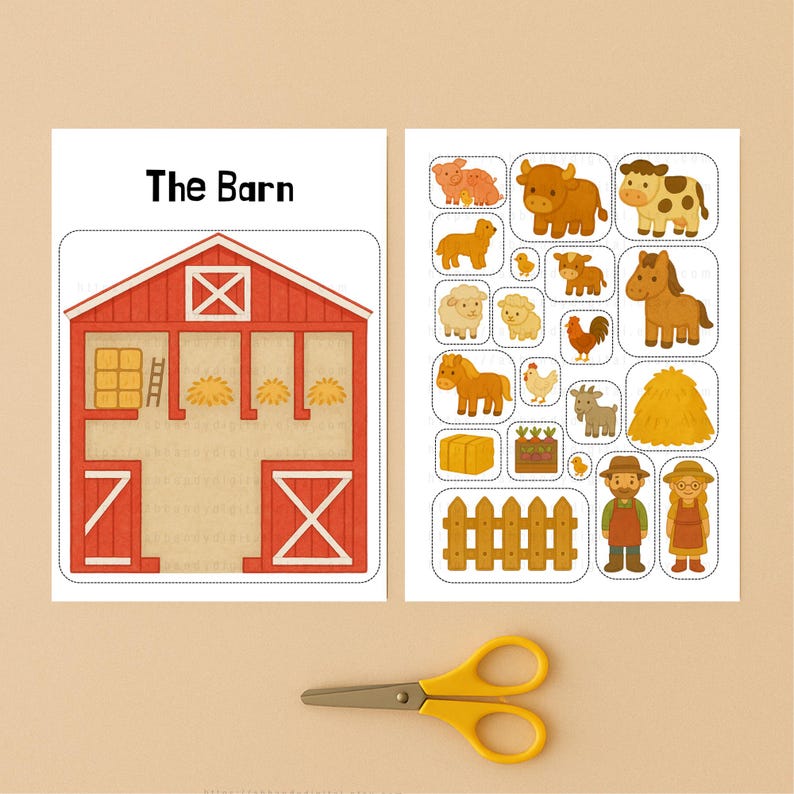 Printable Barn Craft Activity for Kids: Homeschool Farm Play (PDF ...