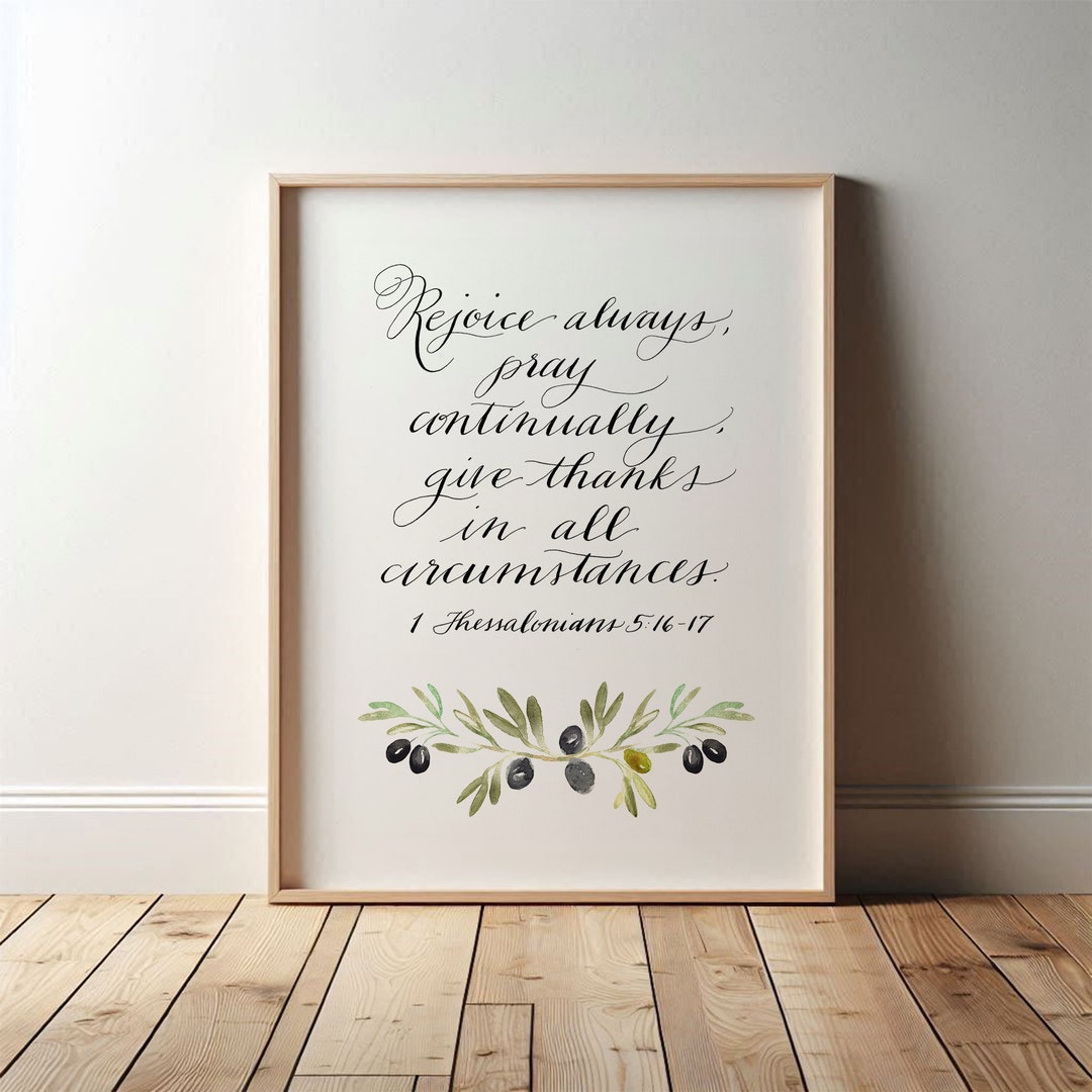 Bible Verse Wall Art, Thessalonians | Original Art Print, Hand ...