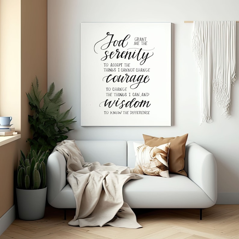 Serenity Prayer Printable | Serenity Prayer Wall Art Print | God Grant ...