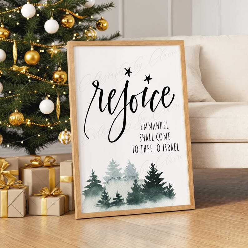 O Come Emmanuel Christmas Wall Art | Original Artwork, Calligraphy ...