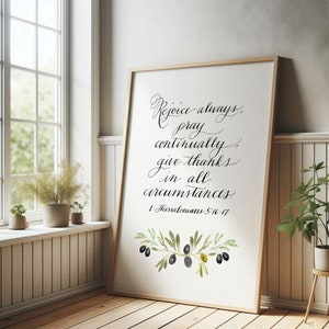 Bible Verse Wall Art, Thessalonians | Original Art Print, Hand ...