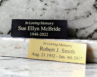 Custom Engraved in Memory of Name Plate Cremation Urn or Memorial Urn ...