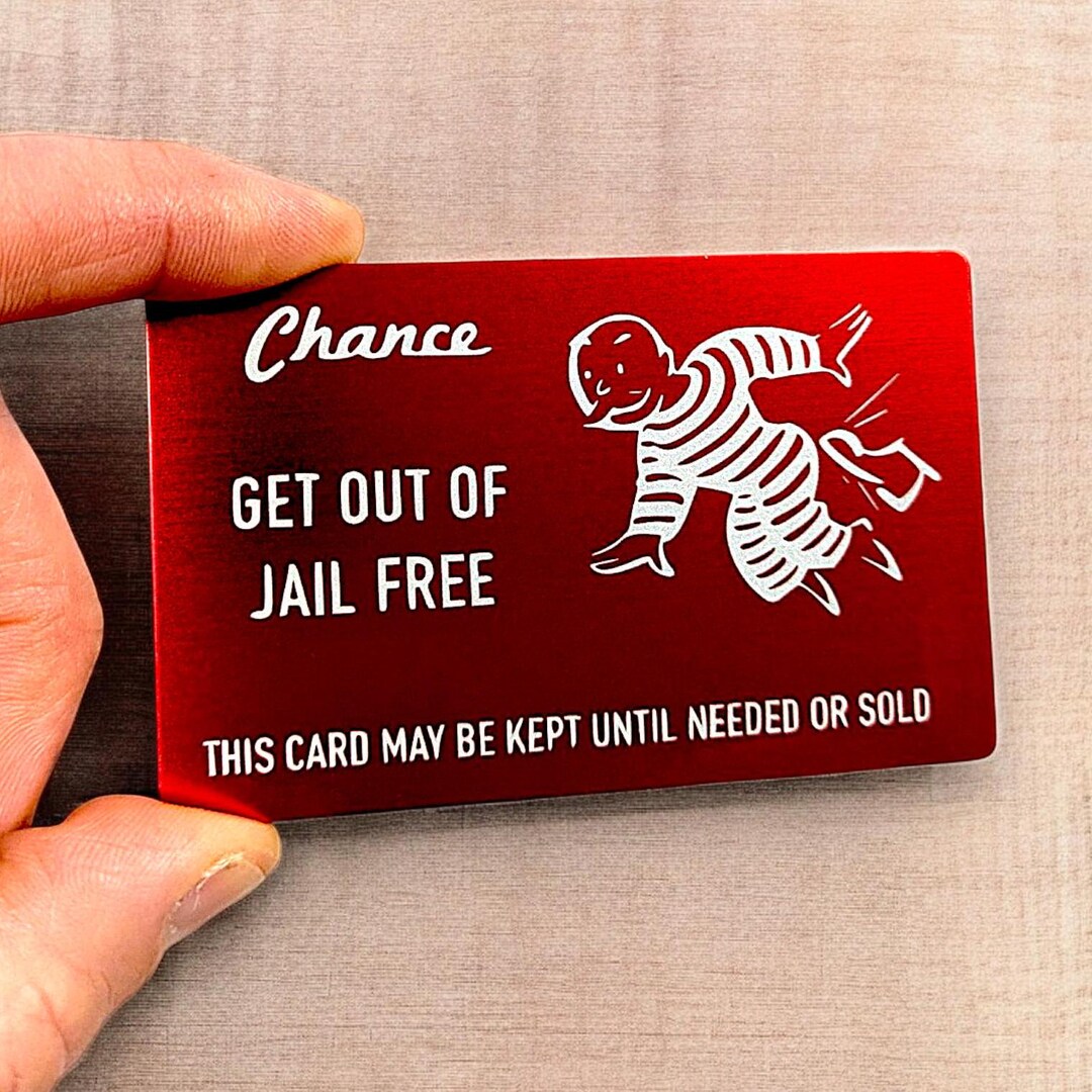 Get Out of Jail Free Wallet Card - Engraved - Funny - Monopoly Game - Etsy