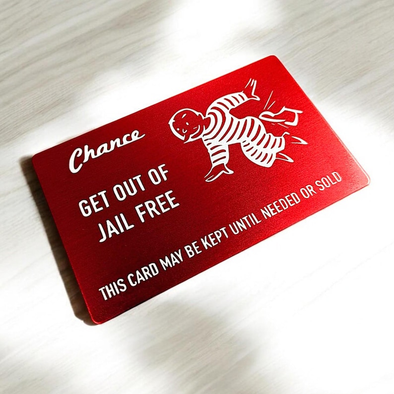 Get Out of Jail Free Wallet Card - Engraved - Funny - Monopoly Game - Etsy