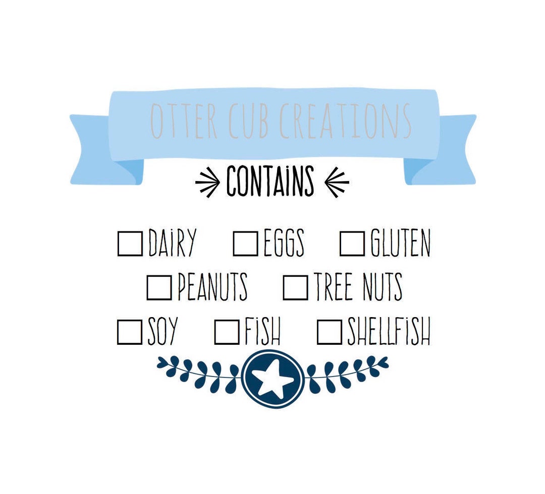 Rustic Blue Allergen Label - Etsy