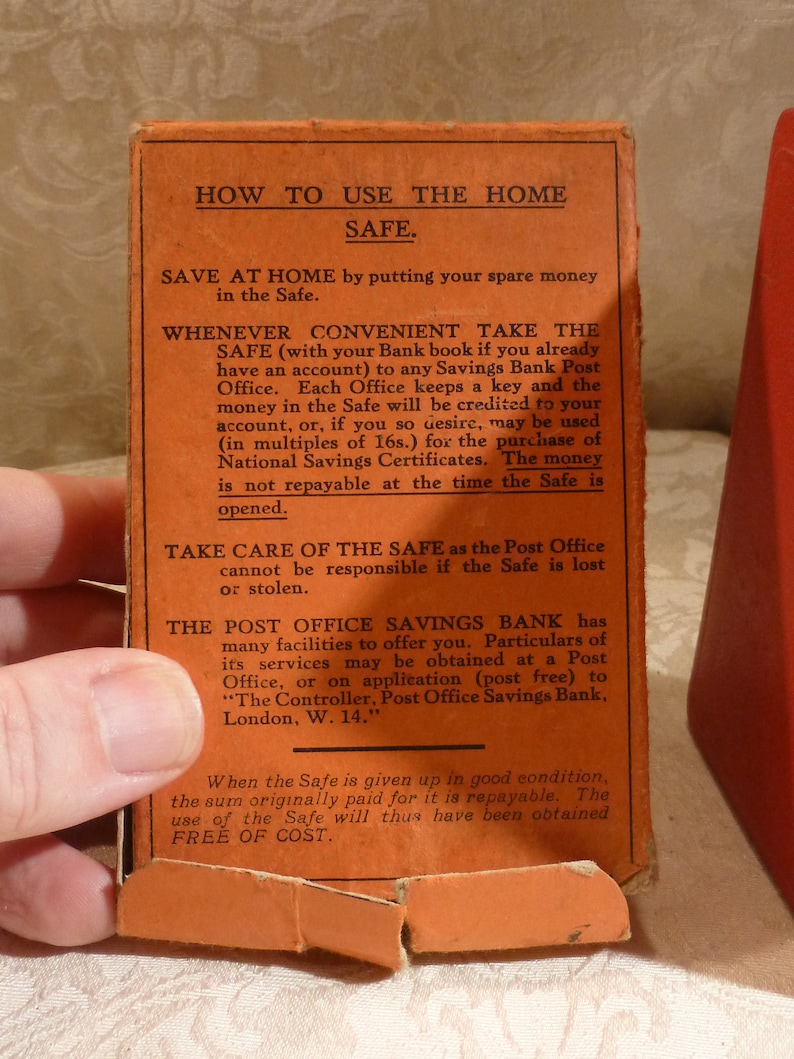 Antique Post Office Savings Bank Box Piggy Bank Original Box | Etsy