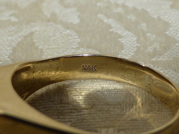 Vintage 9ct Gold Ring Blue Topaz 2ct UK Hallmark Lond… - Gem