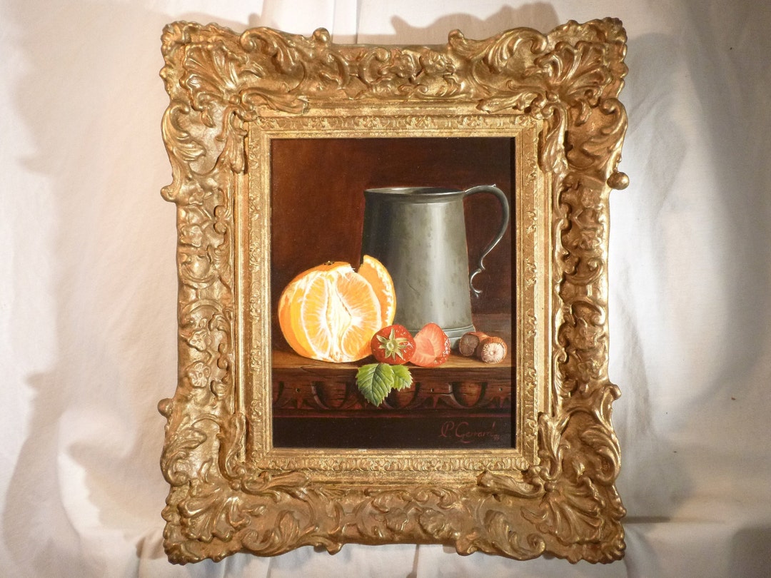 Vintage Original Still Life Food Drink Oil Painting Signed Philip ...