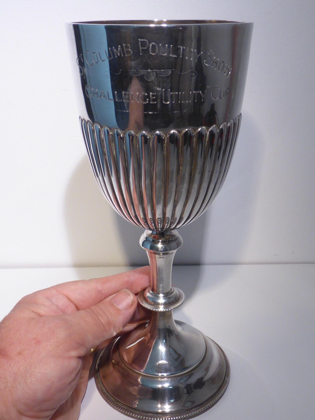 Solid Silver Goblet 384 Gram Hallmark 1901 Cornwall Show St Columb ...
