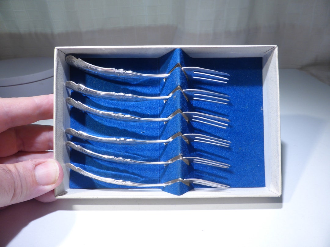 Vintage Dutch Silver Dessert Cake Fork Set Hallmark 835 1979 ...