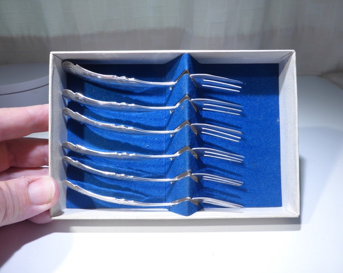Vintage Dutch Silver Dessert Cake Fork Set Hallmark 835 1979 ...