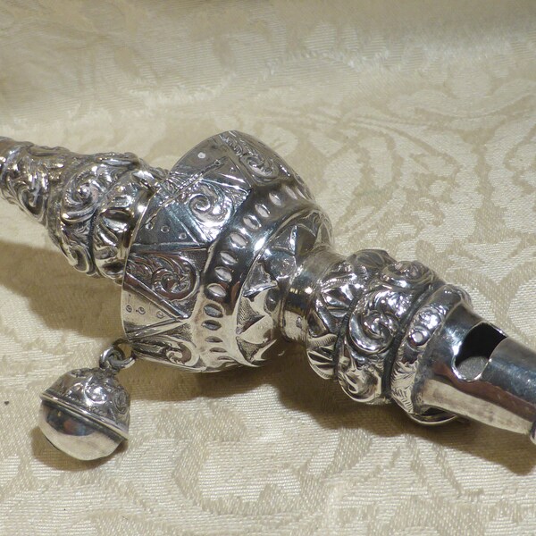 Silver Baby Rattle - Etsy
