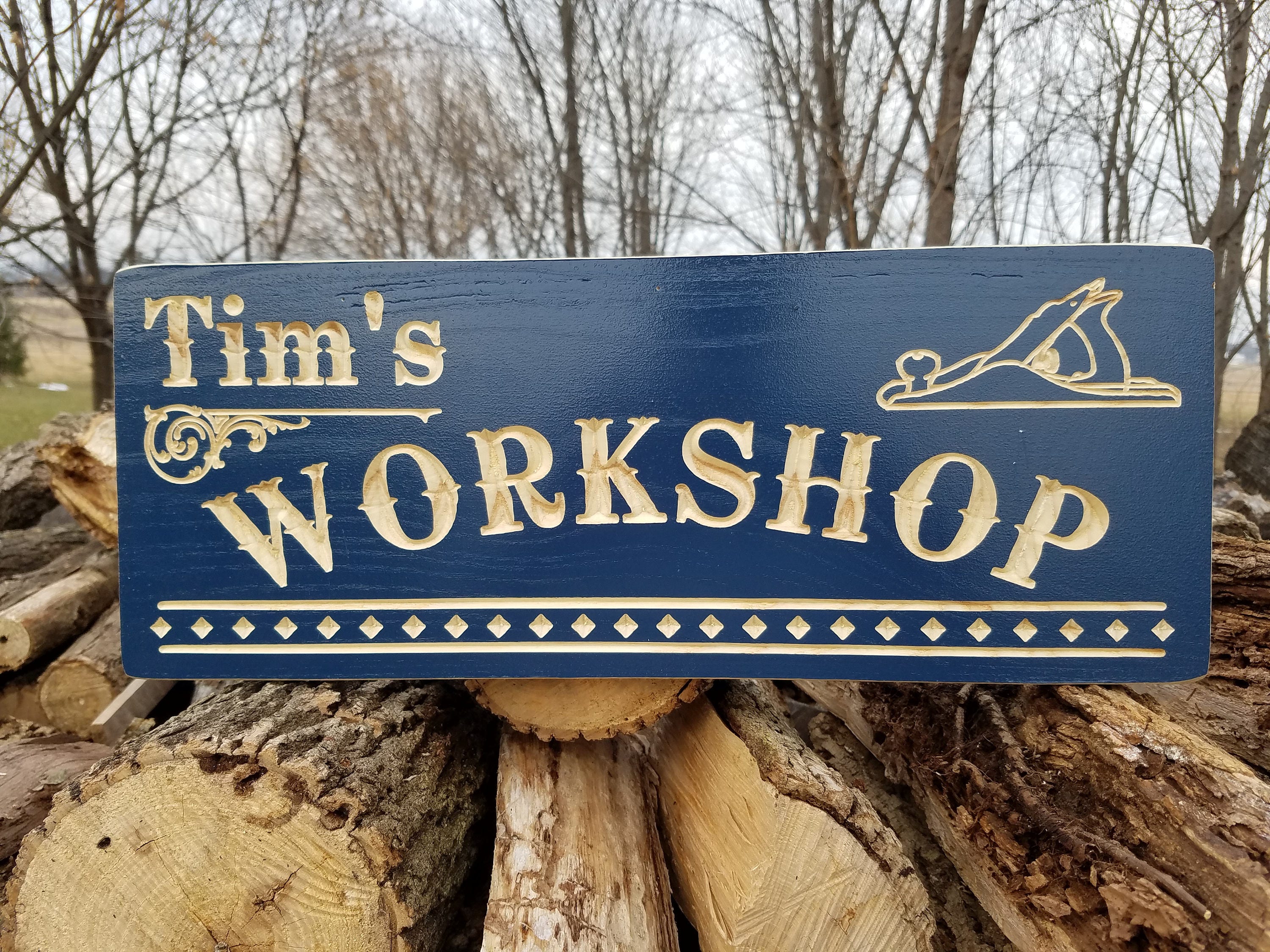 Personalized Workshop Sign Custom Made Carved Wooden Sign | Etsy