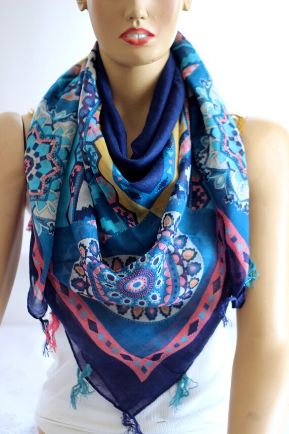 bohemian cotton scarf boho scarf summer scarf women | Etsy