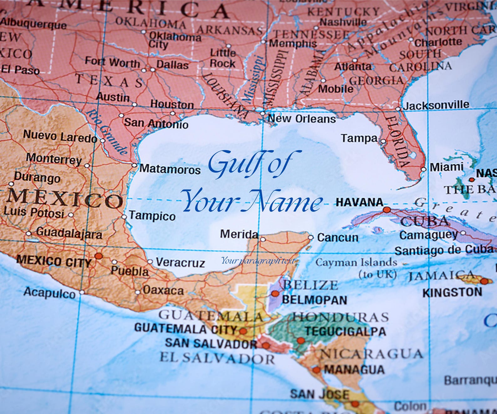 Printable Gulf of America Map – Add Your Name for a Personalized Touch ...