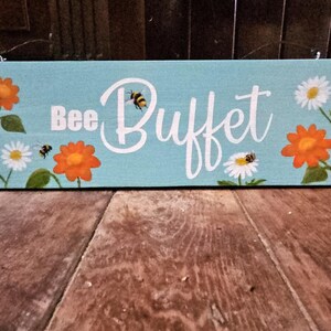 Garden Sign | Bee Lover | Hand Painted Flowers | Bees and Bee Buffet ...