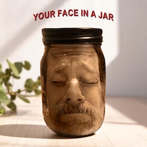 Your Face in A Jar, Scary Halloween Décor, Halloween Mason Jar ...