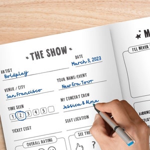 Concert Chronicles - A Concert Journal for Epic Memories - Etsy