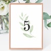 Printable Table Numbers, Leaf Table Numbers, Wedding Reception Table ...