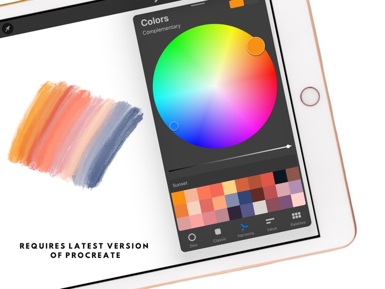 Procreate Color Palette Color Swatches Swatch Files Sunset - Etsy