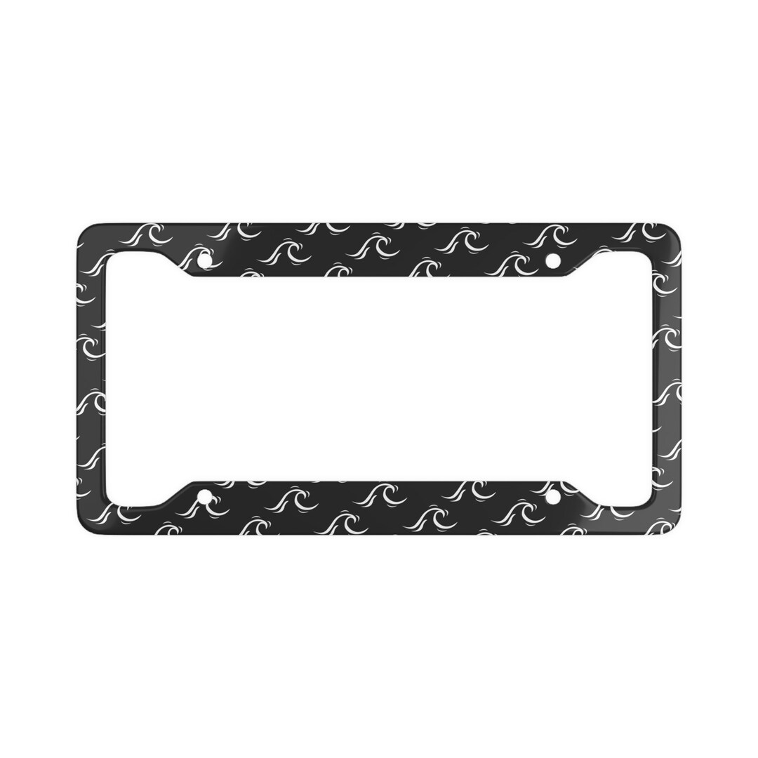 Black Wave Aluminum License Plate Frame: Surfer Car Decor - Etsy