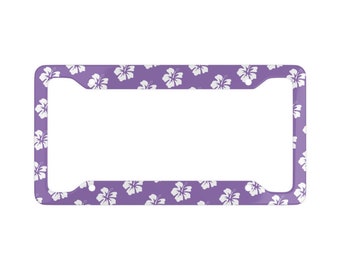 Light Purple Hibiscus Hawaiian Surfer License Plate Frame. Hawaiian ...
