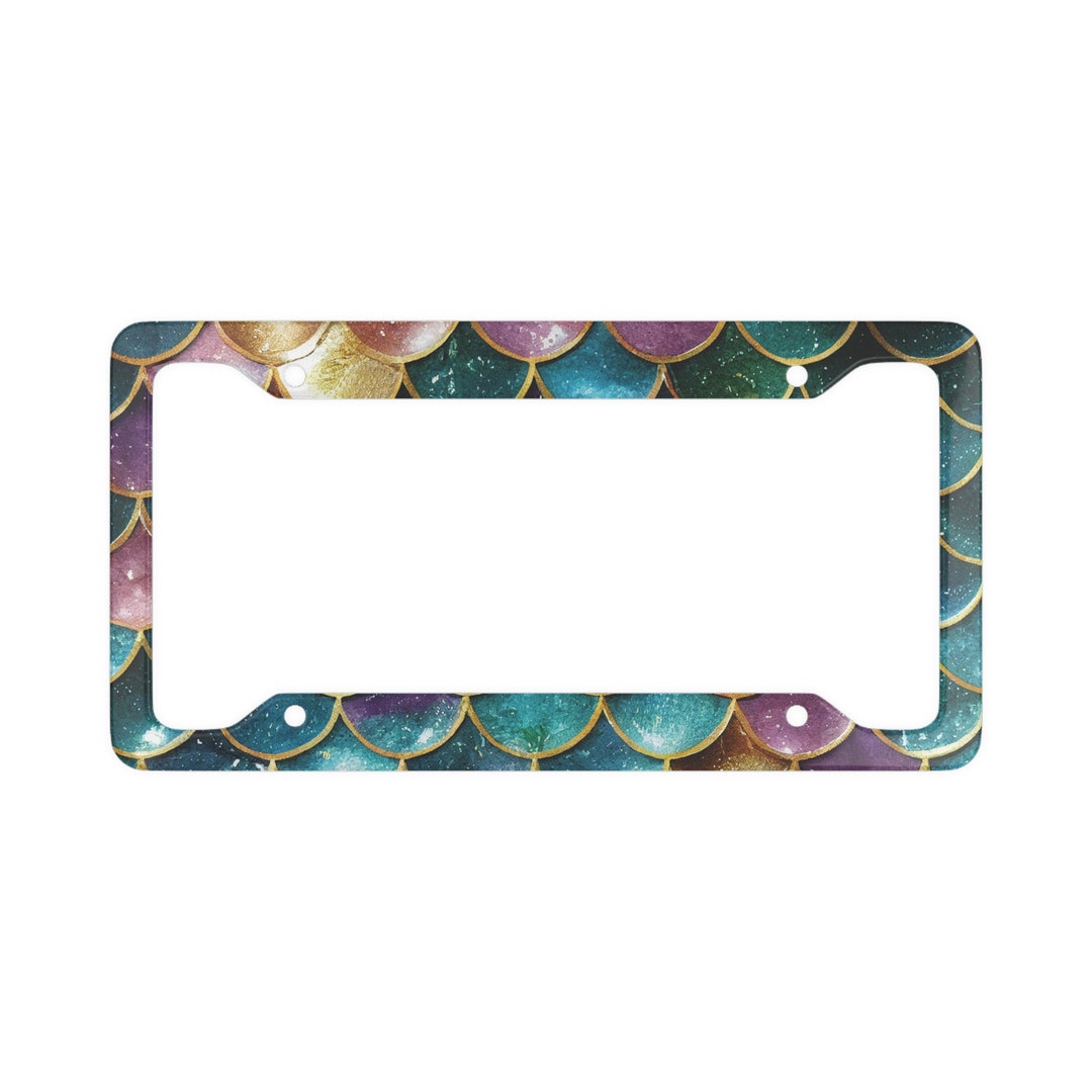Artsy Shell Scale Rainbow License Plate Frame - Car Accessory - Etsy