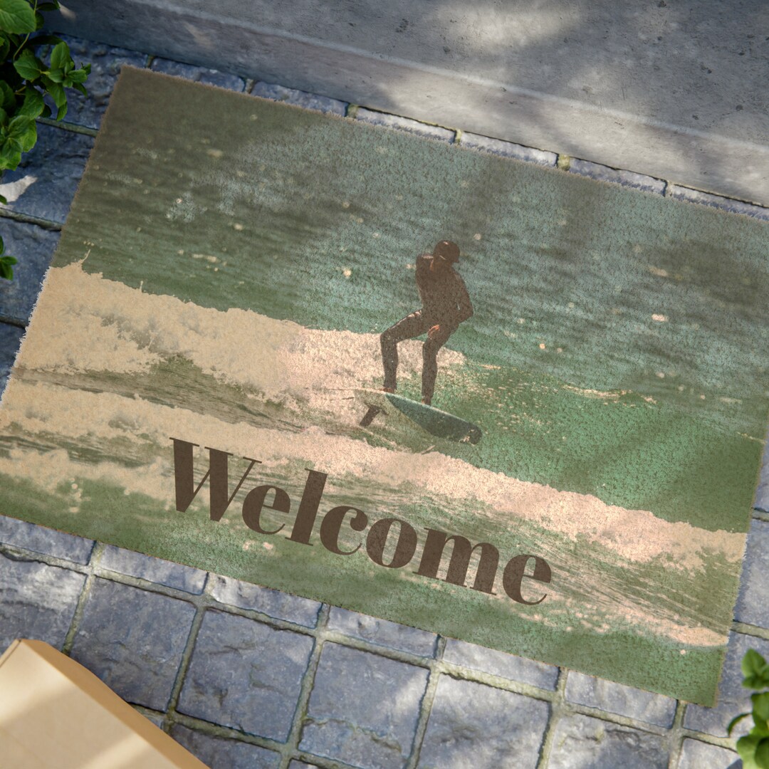 Hydrofoil Surfing Welcome Mat: Coir Outdoor Rug - Etsy
