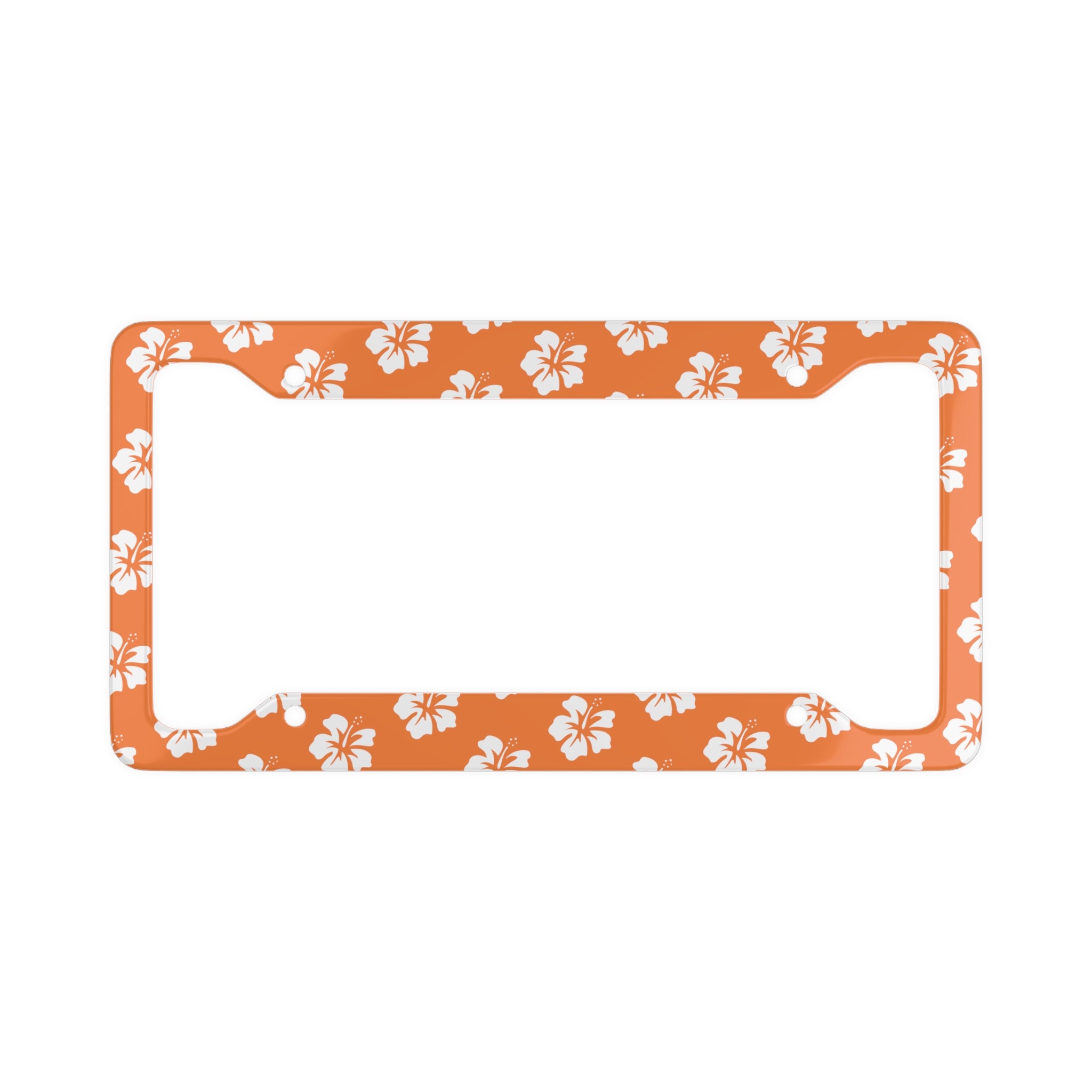 Crusta Orange Hibiscus Hawaiian Surfer License Plate Frame. Hawaiian ...