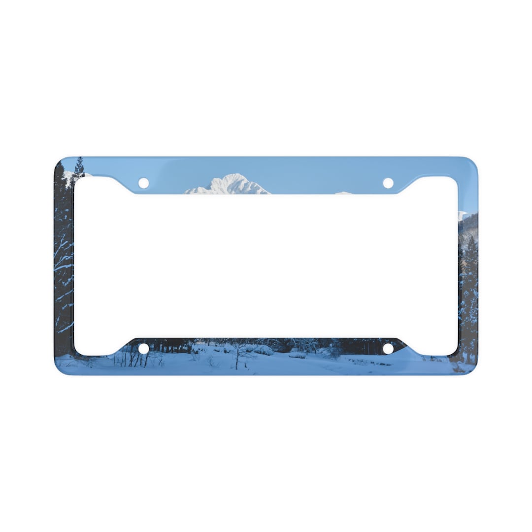 Mountain License Plate Frame. Winter License Plate Frame. Snowboarder ...