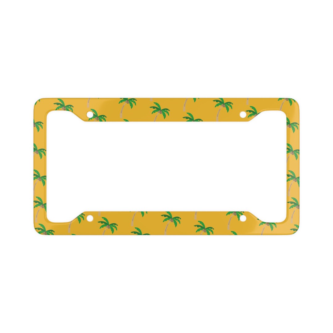 Yellow Palm Tree License Plate Frame. Hawaiian License Plate Frame ...